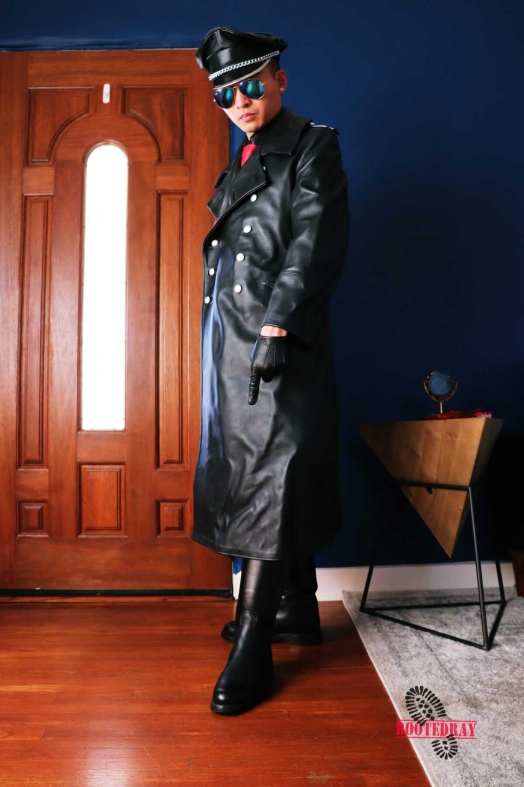 Smoking Reds in My Leather Trench Coat - BootedRAY