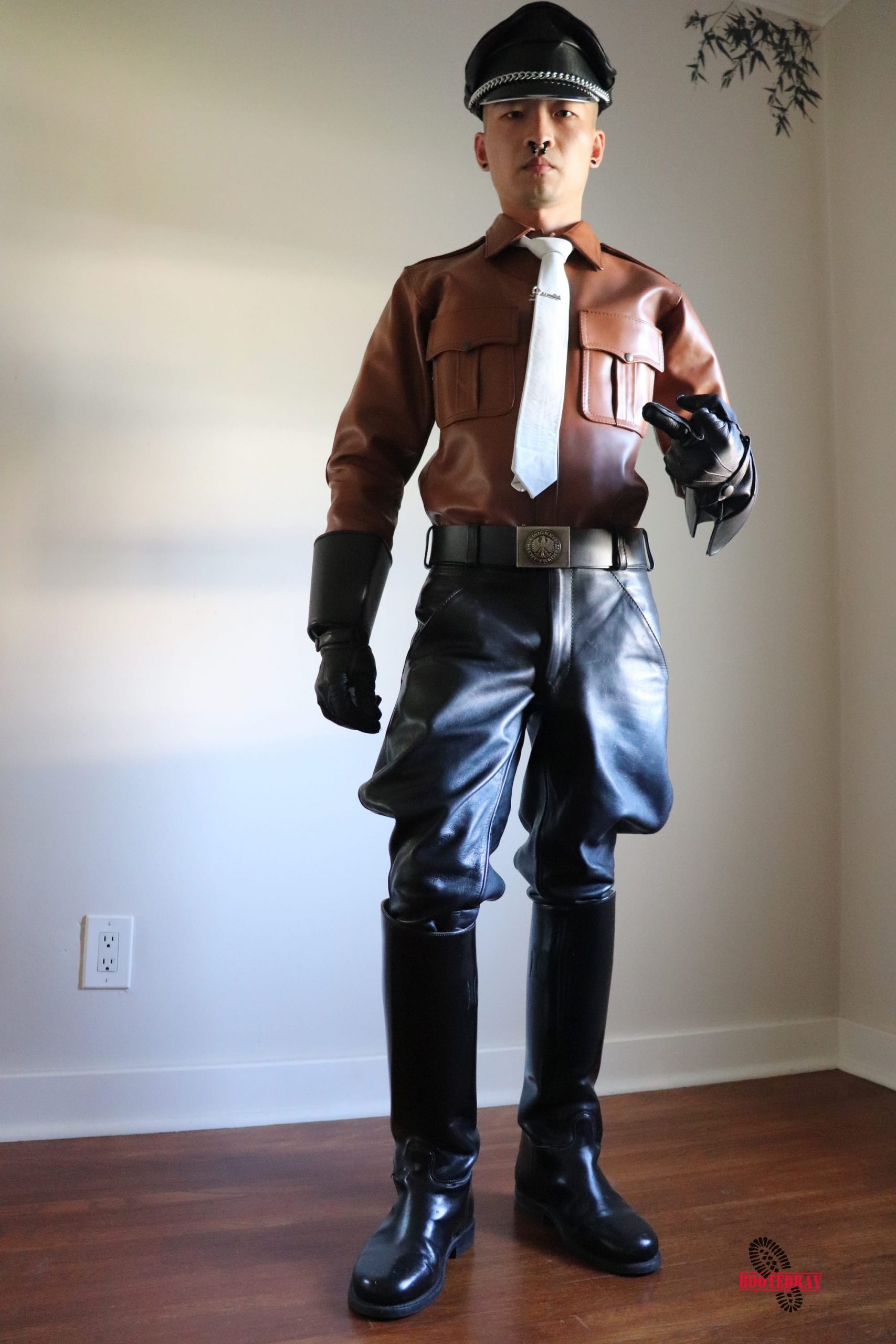 VK79 Leather Trenchcoat with Brown Leather Shirt – BootedRAY – 03 ...