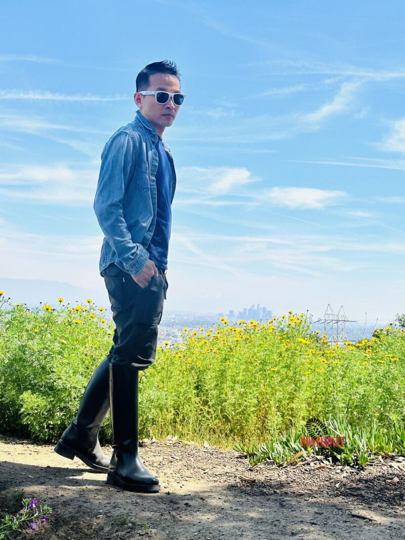 Embossy American Leather Riding Boots - BootedRAY