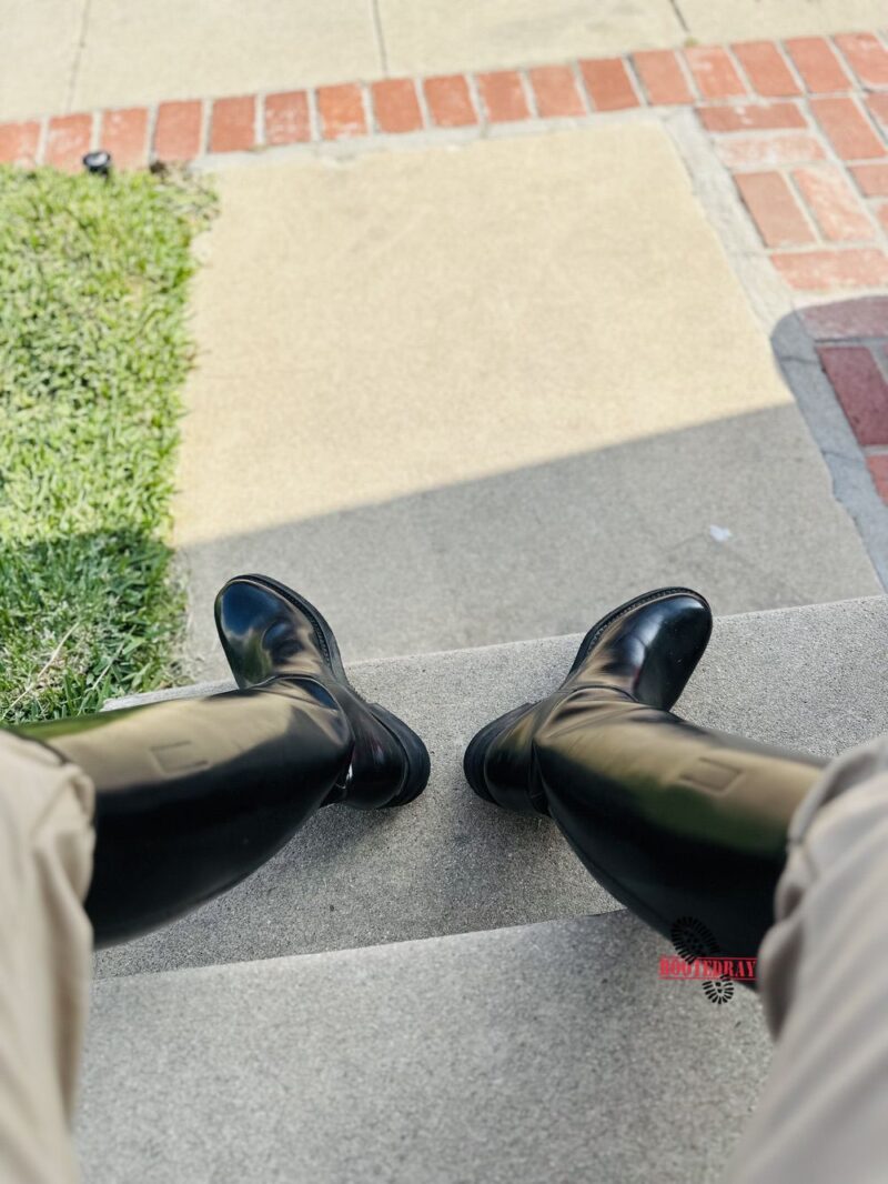 Embossy American Leather Riding Boots - BootedRAY